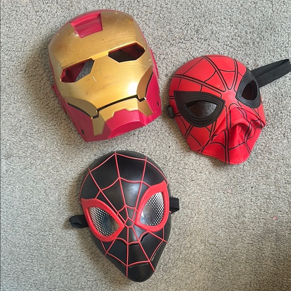 Costumes | Superhero Kids Costume Mask Set Spiderman Iron Man | Poshmark